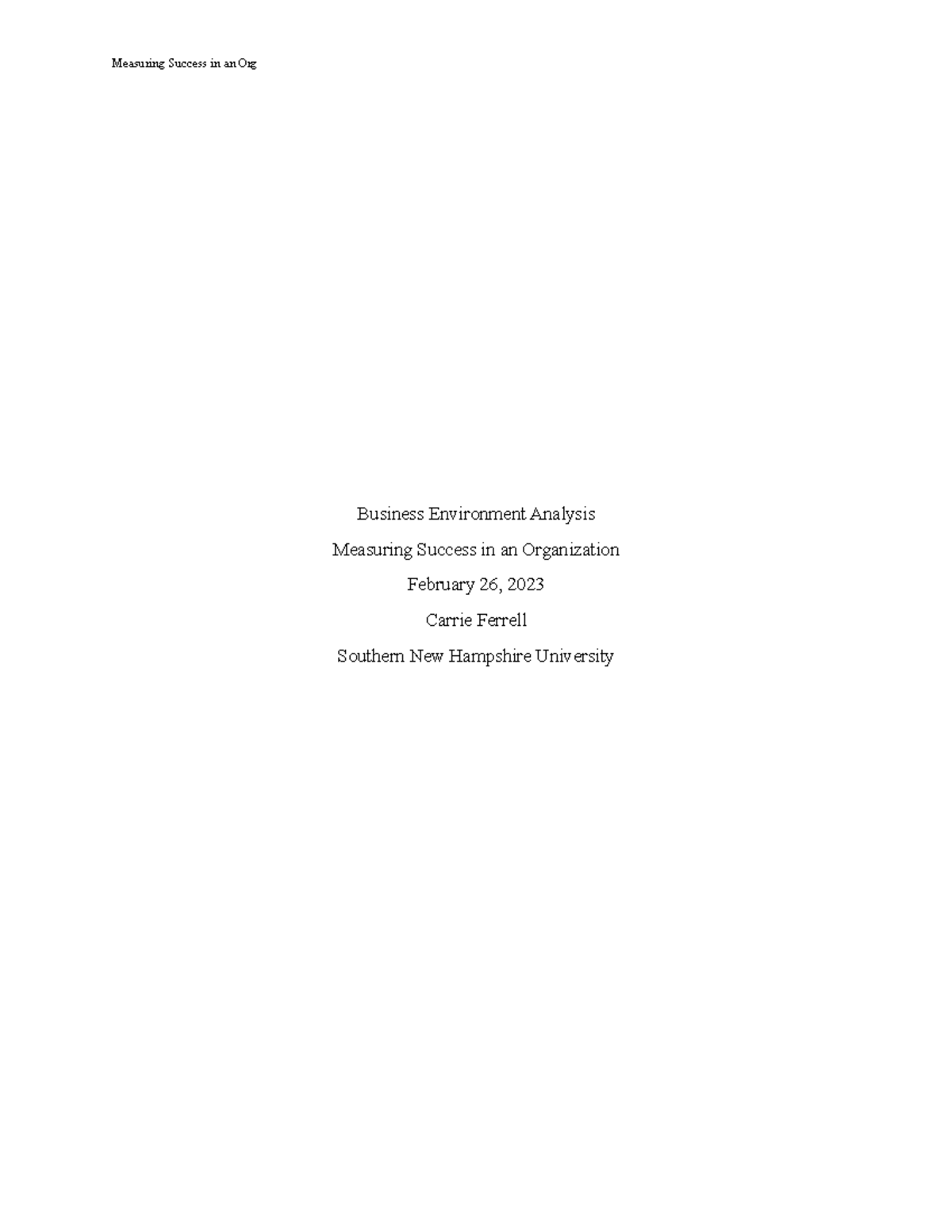 4-2 Report Business Environment Analysis - Business Environment ...