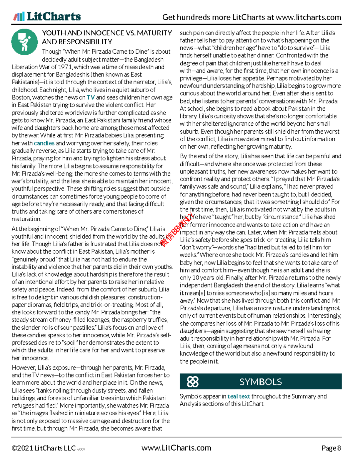 When-Mr-Pirzada-Came-to-Dine-Lit Chart 8 - YOUTH AND INNOCENCE VS ...