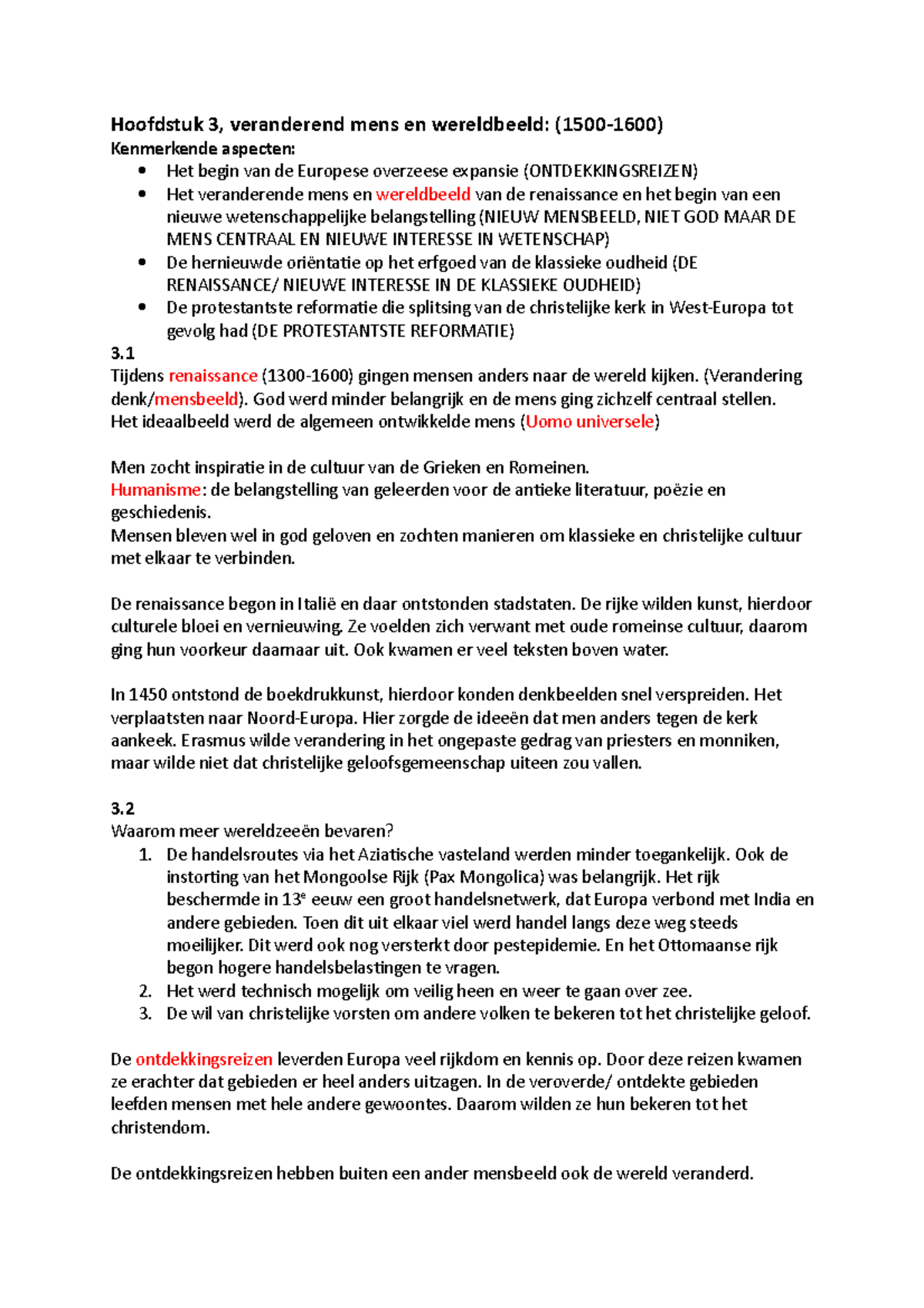 Geschiedenis hoofdstuk 3 havo - Hoofdstuk 3, veranderend mens en ...
