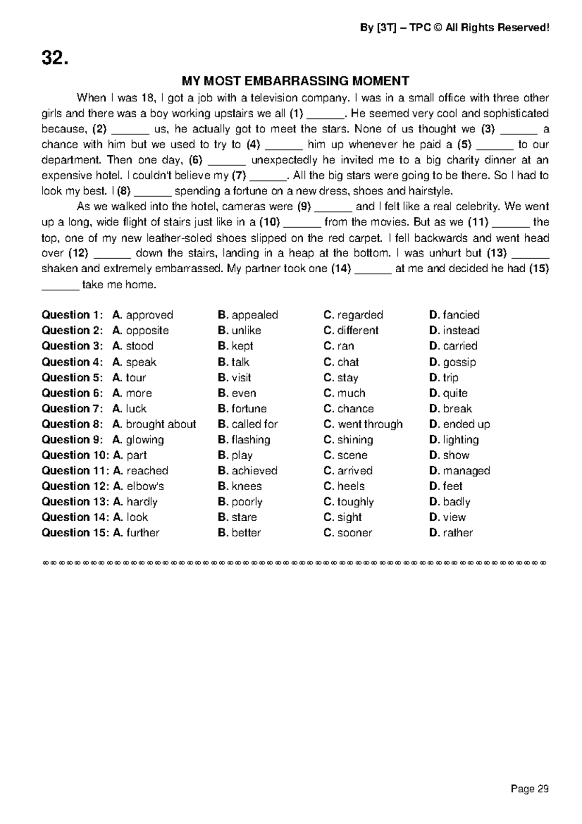 51. Guided-Cloze-Test-No 11 FCE - P32 - By [3T] – TPC © All Rights ...
