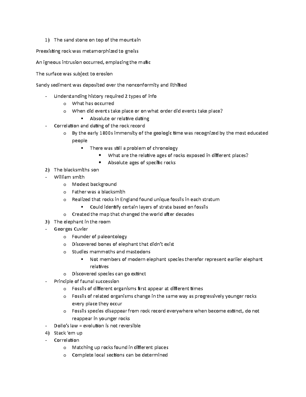 Geology Lecture notes CH 6 - The sand stone on top of the mountain ...