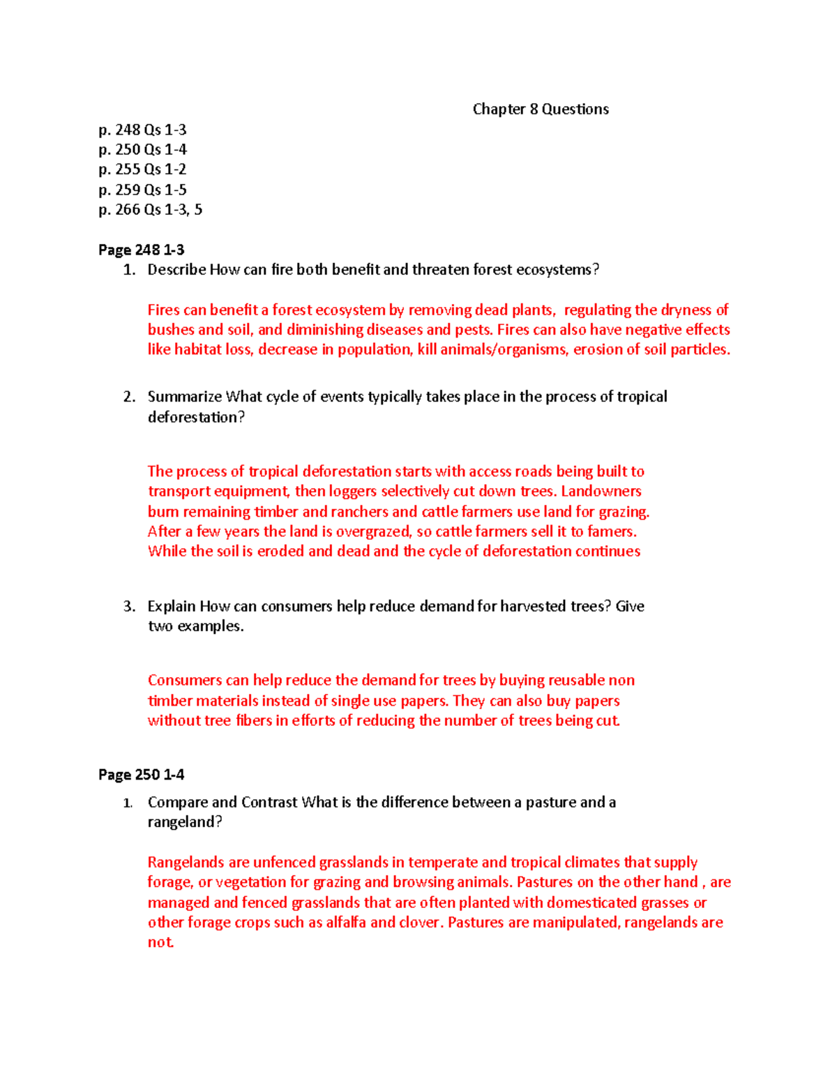 Chapter 8 Questions - Chapter 8 Questions p. 248 Qs 1- p. 250 Qs 1- p ...