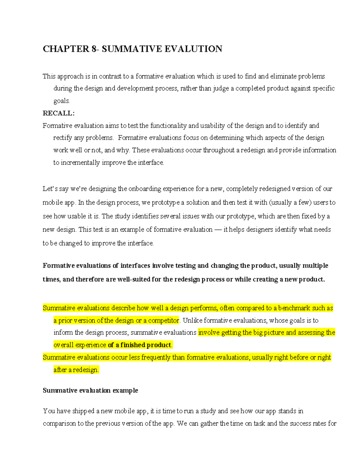 Chapter 8- Summative Evalution - CHAPTER 8- SUMMATIVE EVALUTION This ...