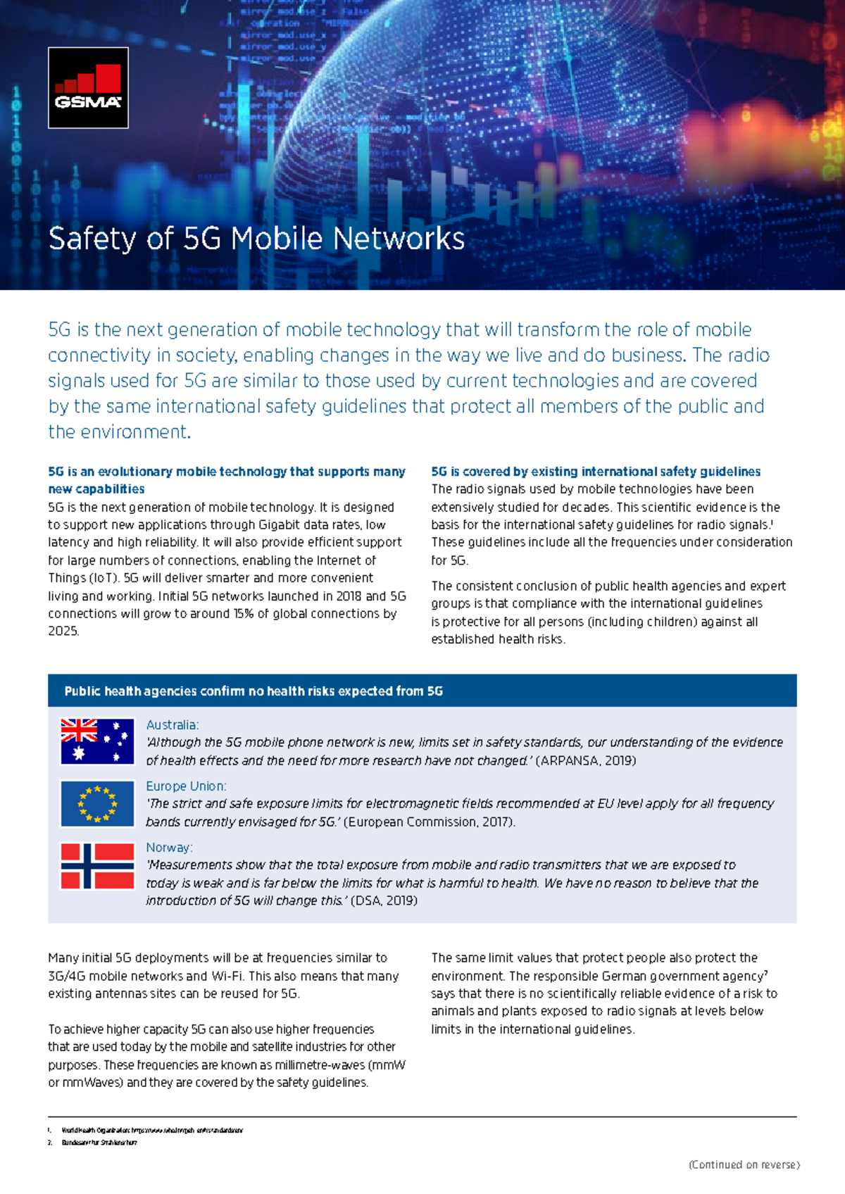 GSMA 2019 Safety of 5G Mobile Networks - 5G is an evolutionary mobile ...