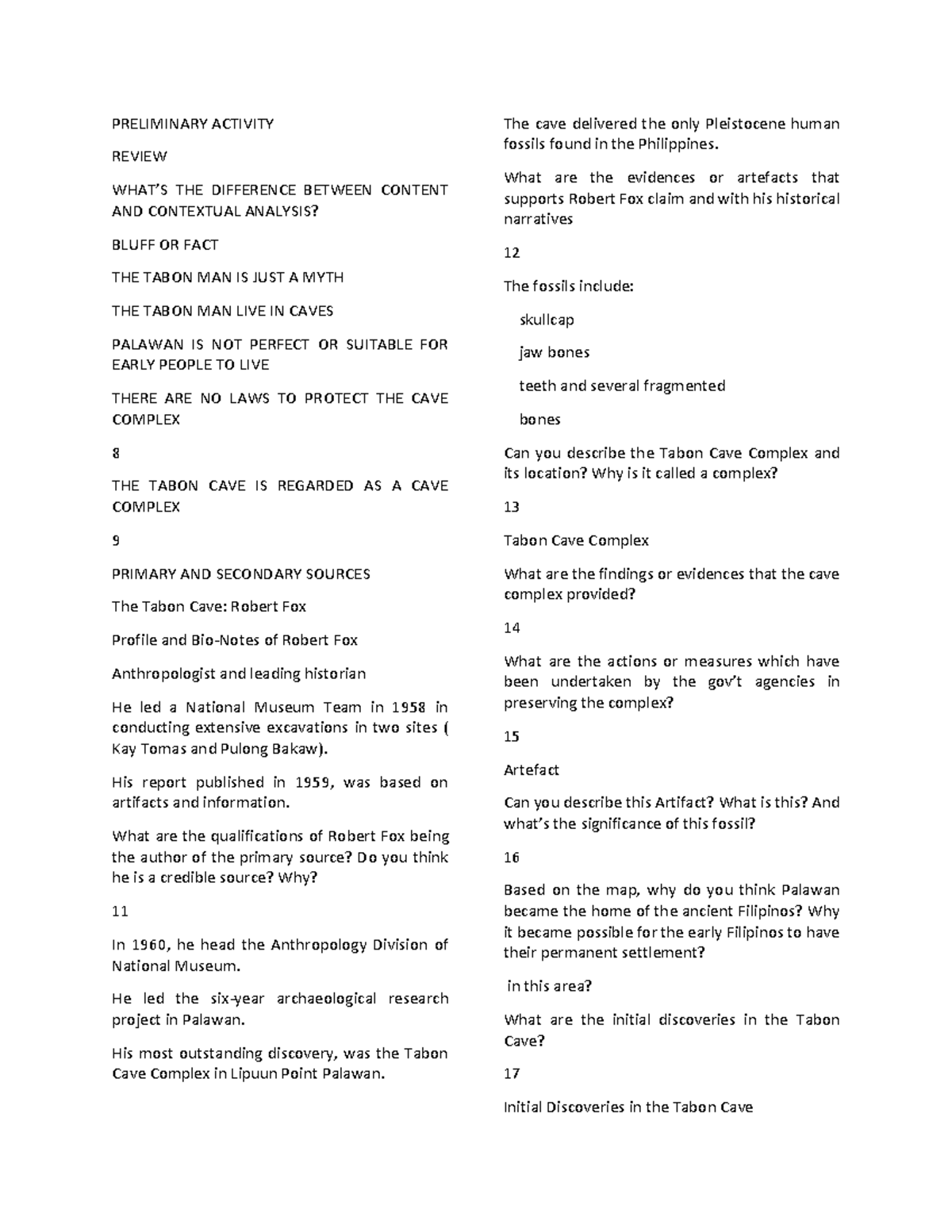 Notes-part-2 - Hoe it helps - PRELIMINARY ACTIVITY REVIEW WHAT’S THE ...