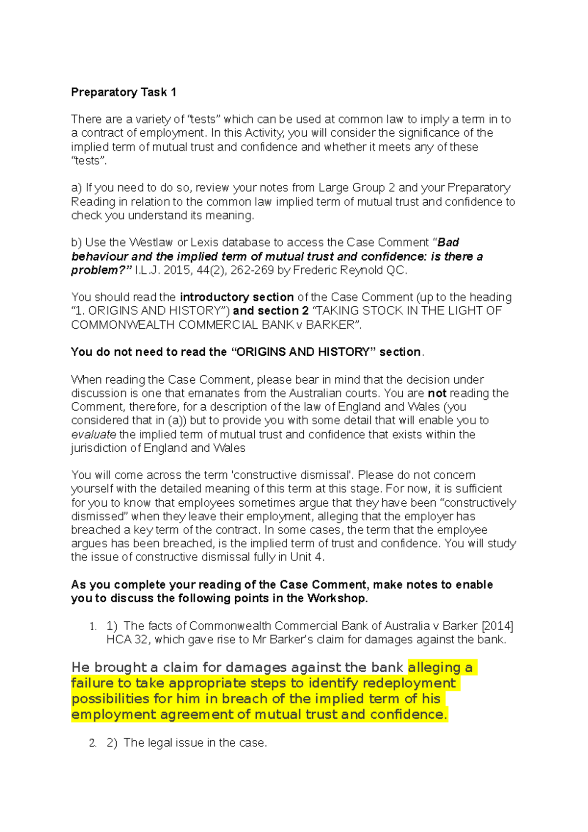 Preparatory Task 1 - prep task notes answers - Preparatory Task 1 There ...