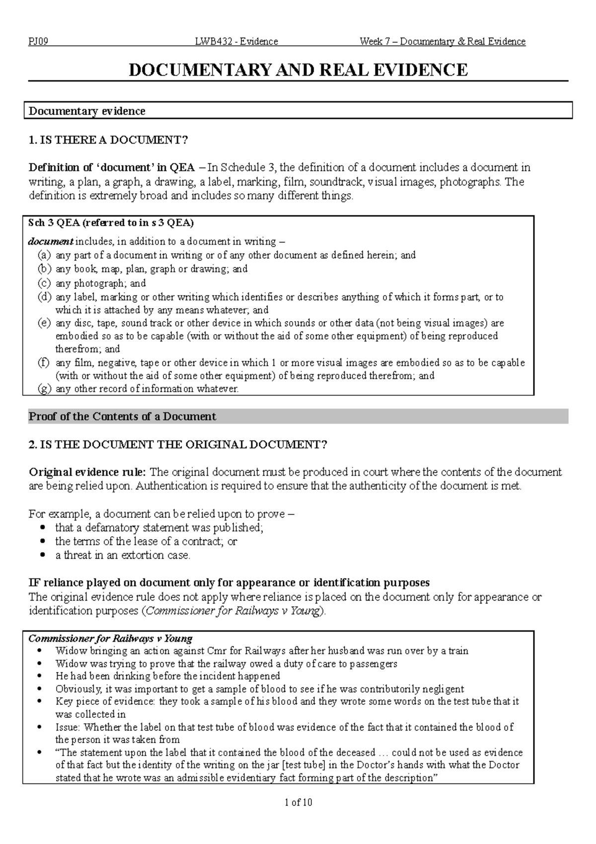 Documentary and Real Evidence - DOCUMENTARY AND REAL EVIDENCE ...