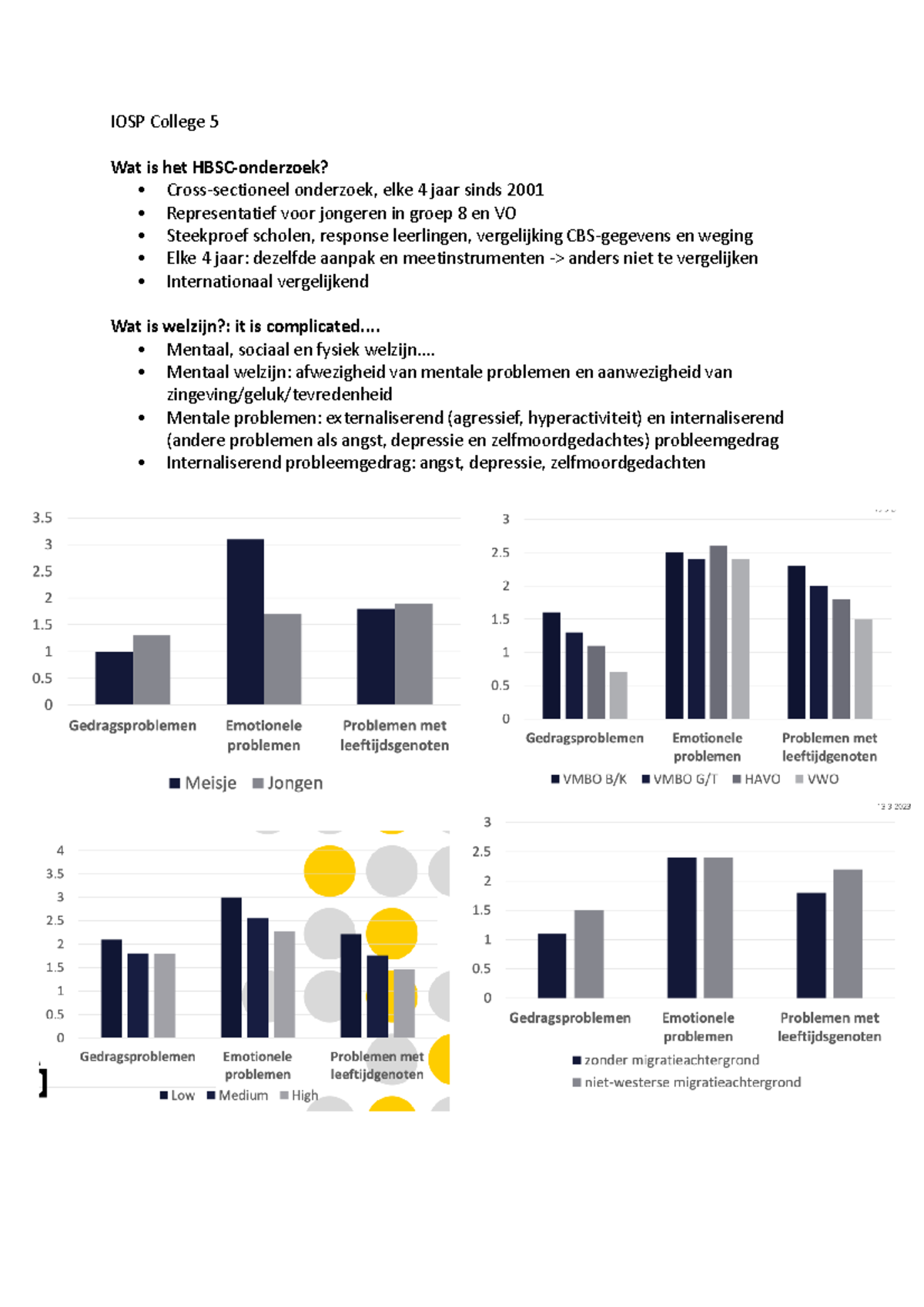 HC5 mentaal welzijn van de jeugd - IOSP College 5 Wat is het HBSC ...
