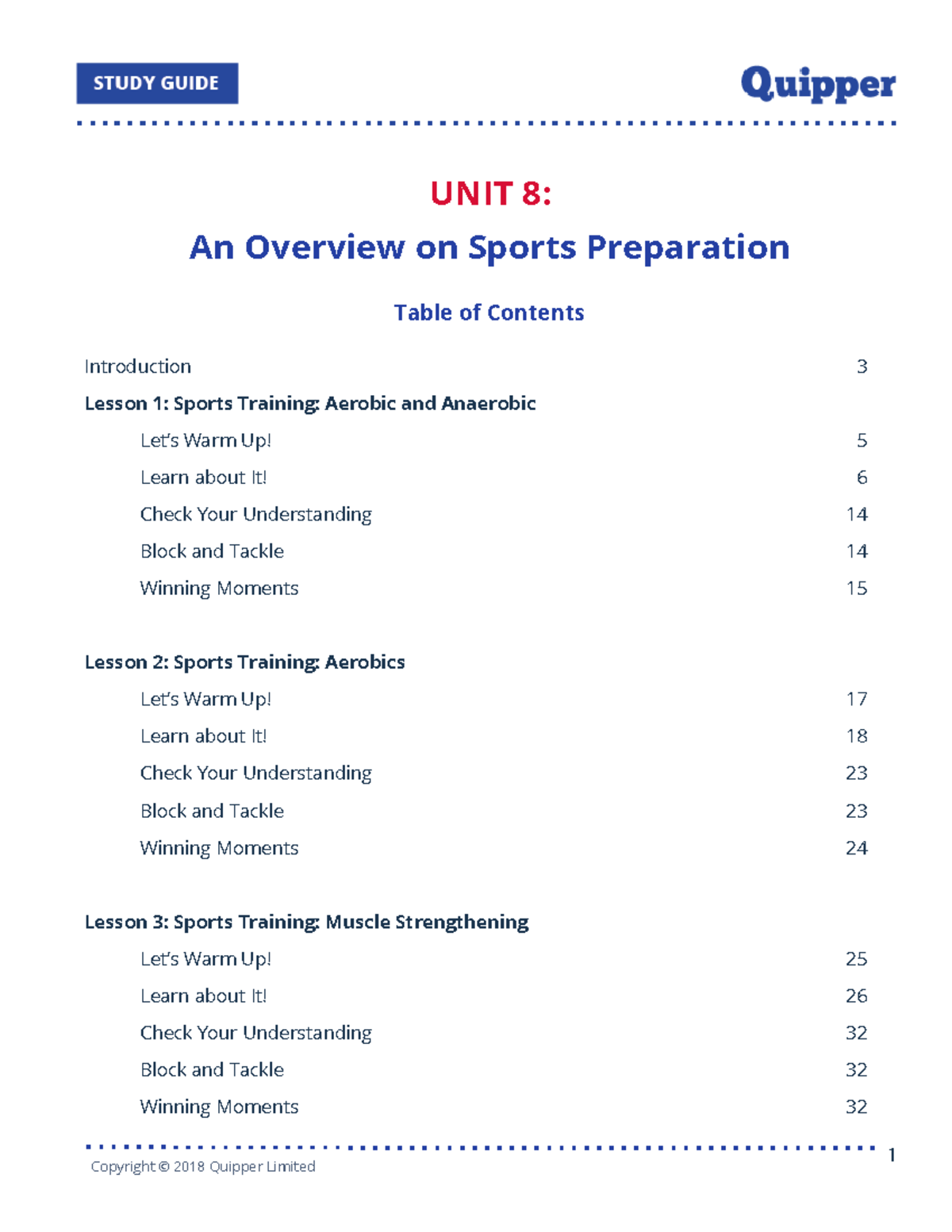 PEH 11 Unit 8 An Overview on Sports Preparation - UNIT 8: An Overview ...