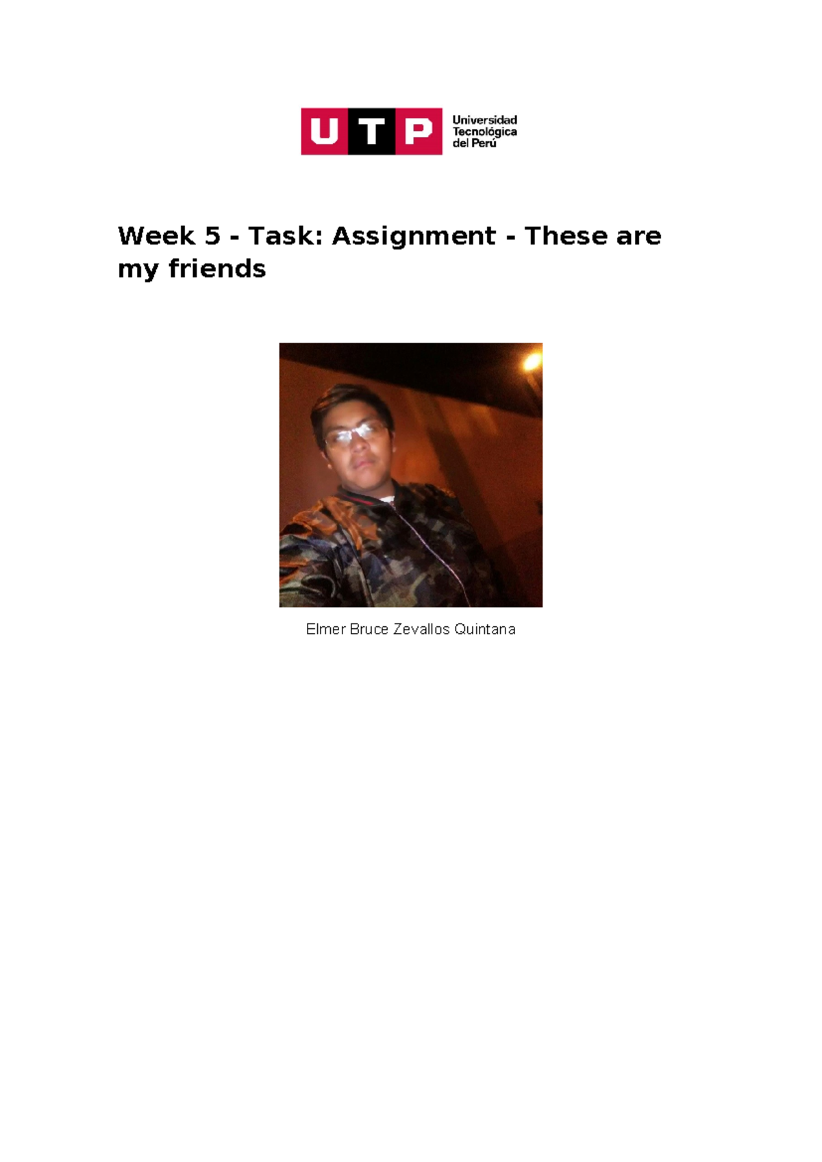 Task 5 wedd sjdfn - Week 5 - Task: Assignment - These are my friends ...