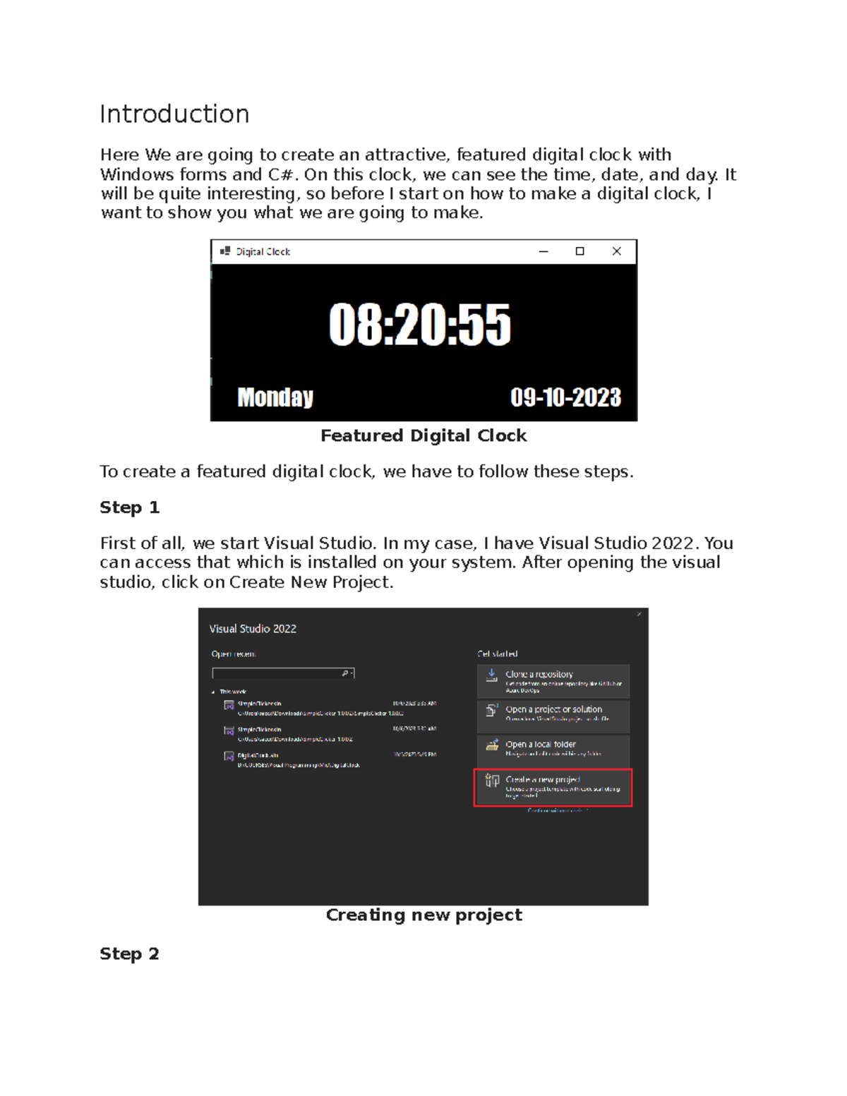 Digital Clock 2 - visual programming - Introduction Here We are going ...