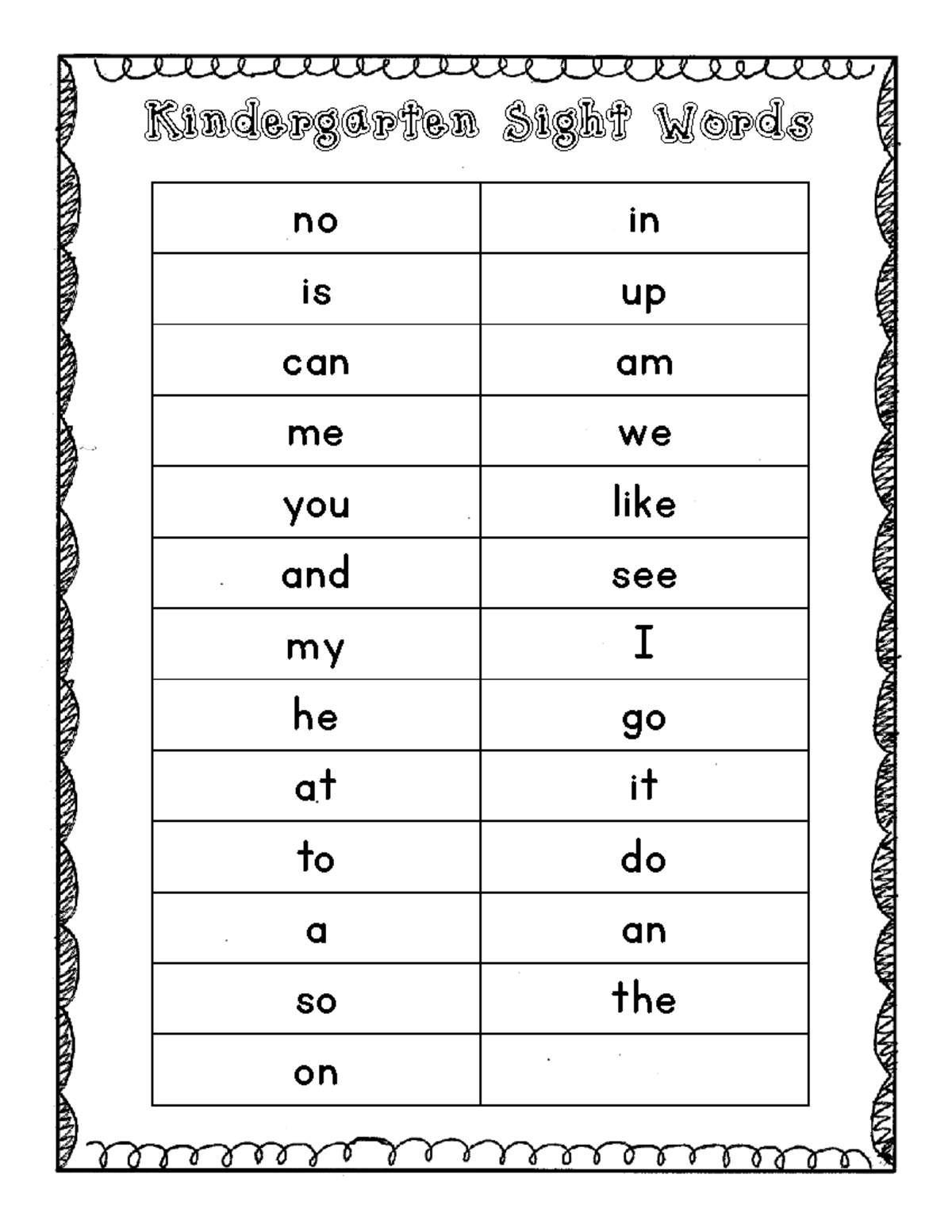 Kinder Sight Words - hi this is a thingy - AFRICAAM 254A - Kindergorfen ...