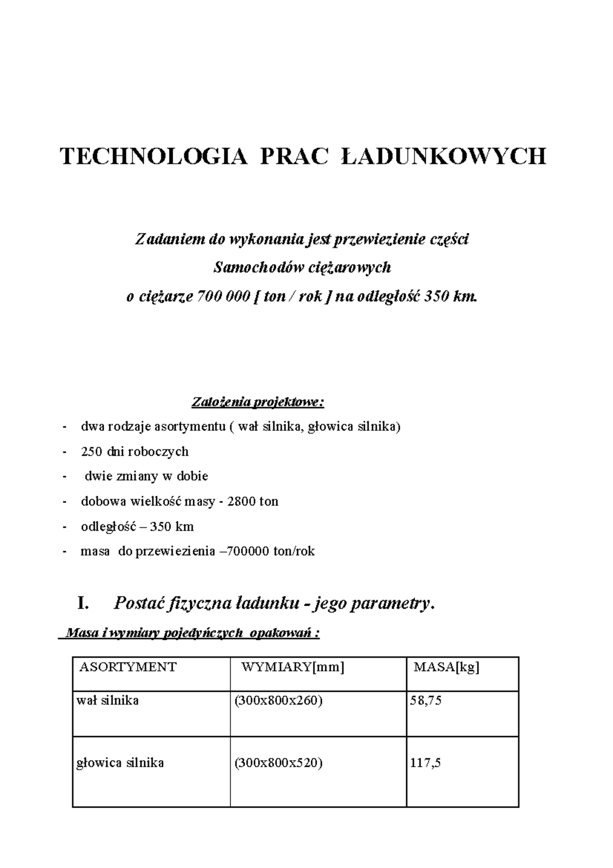 Technologia Prac adunkowych Projekt TECHNOLOGIA PRAC Zadaniem Do