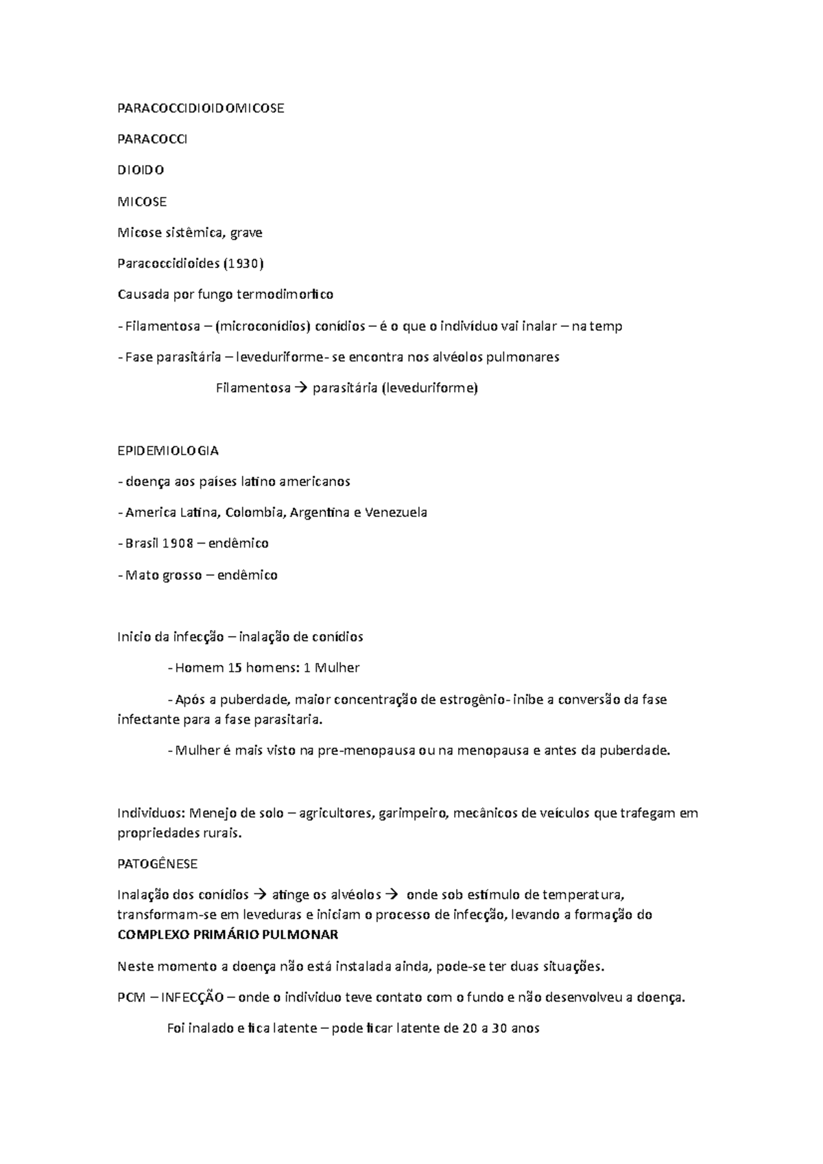 Paracoccidioidomicose - PARACOCCIDIOIDOMICOSE PARACOCCI DIOIDO MICOSE ...