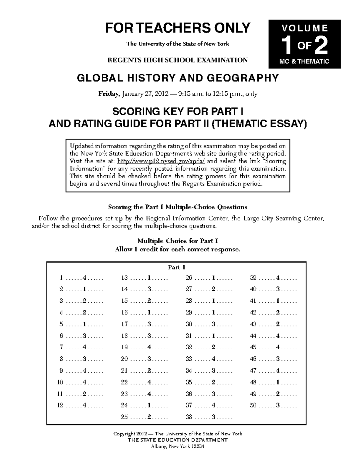 global geography - Copyright 2012 — The University of the State of New ...