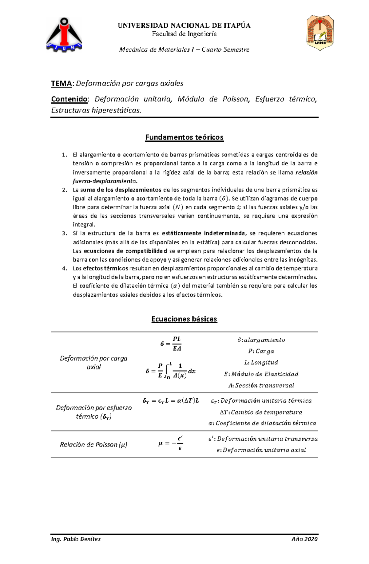 Def Carga Axial - Ejercicios de clases - Warning: TT: undefined function: 32 Warning: TT ...