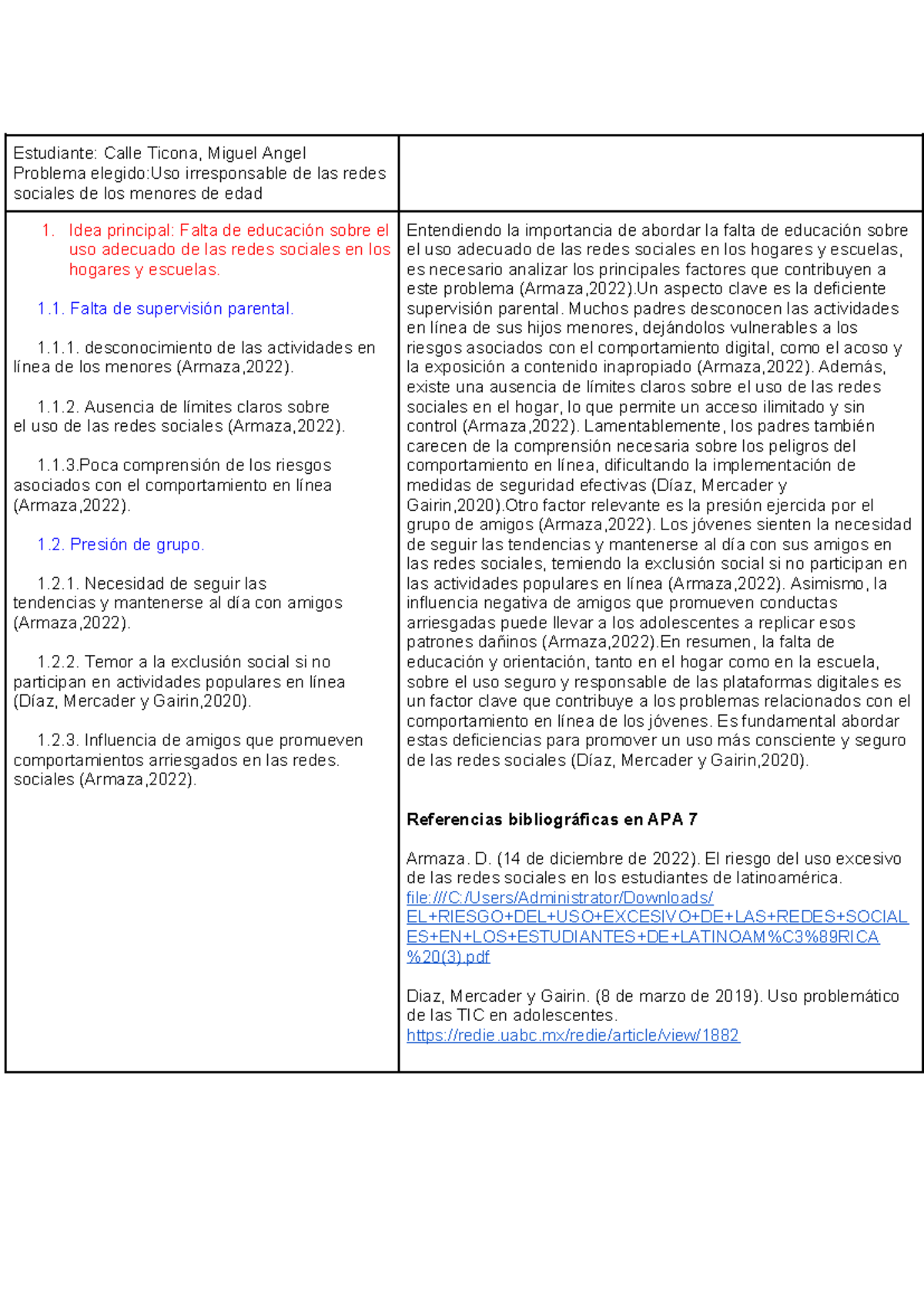 TB2 25 Final 1 - Estudiante: Calle Ticona, Miguel Angel Problema ...