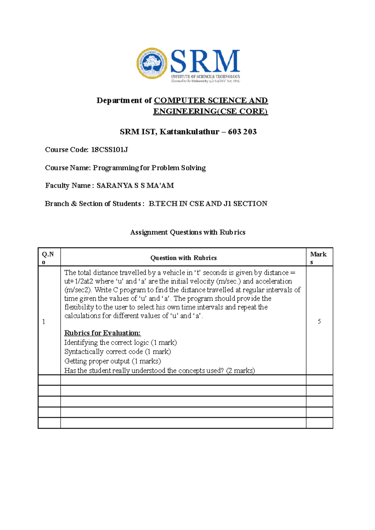 PPS CLAP 4 21 JULY - pps clap4 - Department of COMPUTER SCIENCE AND ENGINEERING(CSE CORE) SRM ...