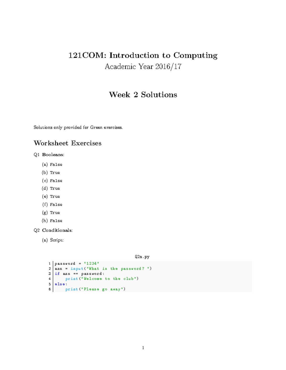 Worksheet 2 Answers - 121COM: Introduction to Computing Academic Year ...