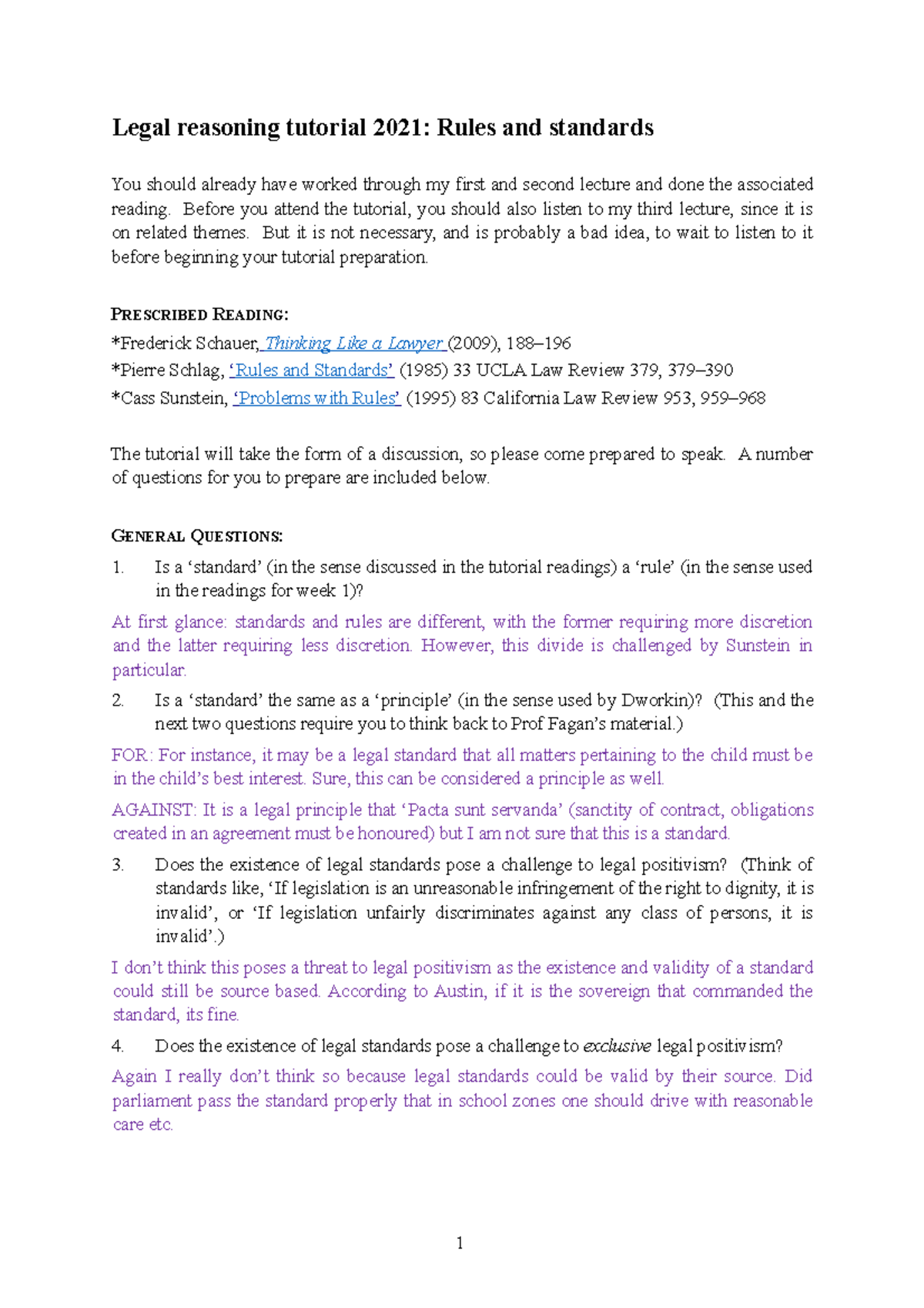 Juris Tutorial 2 - Copy - notes - Legal reasoning tutorial 2021: Rules ...