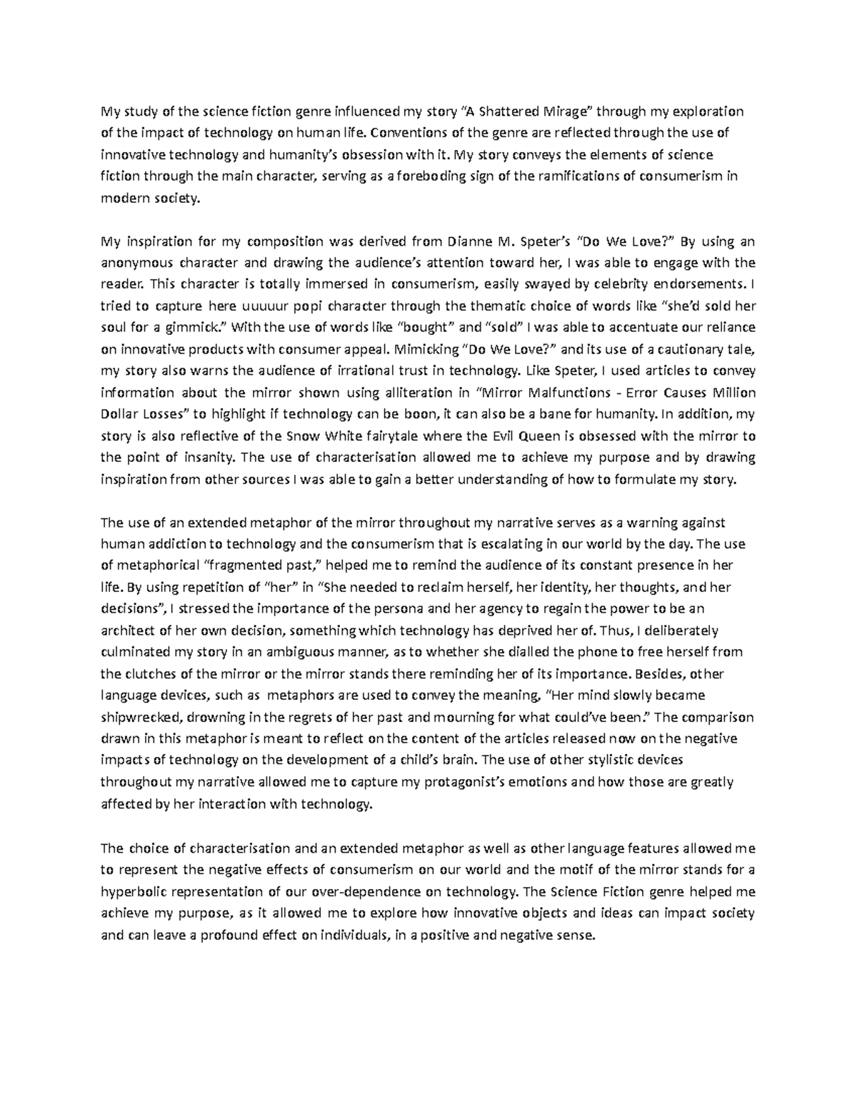 Shattered Reflection - My study of the science fiction genre influenced ...