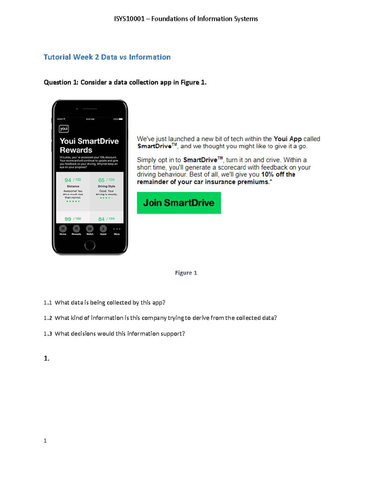 ISYS10001 Week 2 tutorial - ISYS10001 – Foundations of Information Systems Tutorial Week 2 Data ...