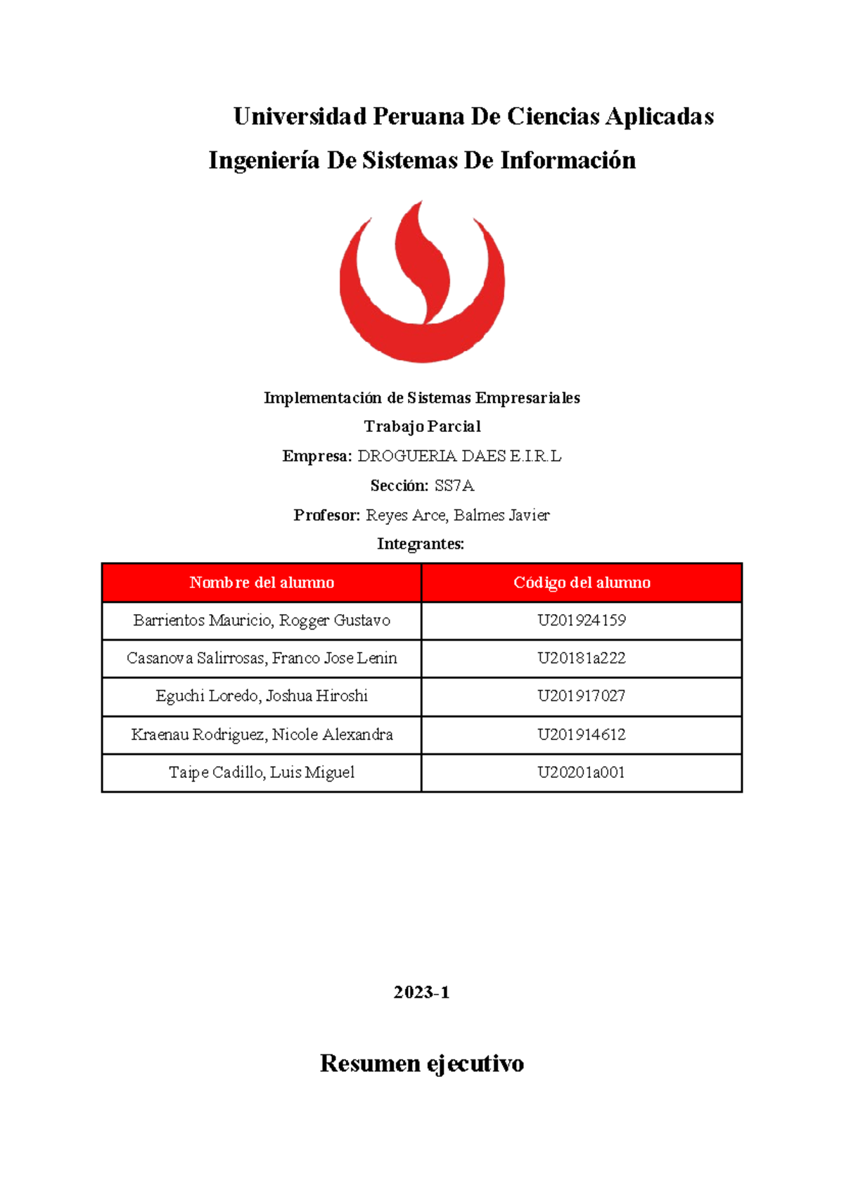 Informe TP G1 - ggfgf - Universidad Peruana De Ciencias Aplicadas ...
