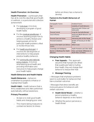 Health Compromising Behaviors- Health Psychology - Health-Compromising ...