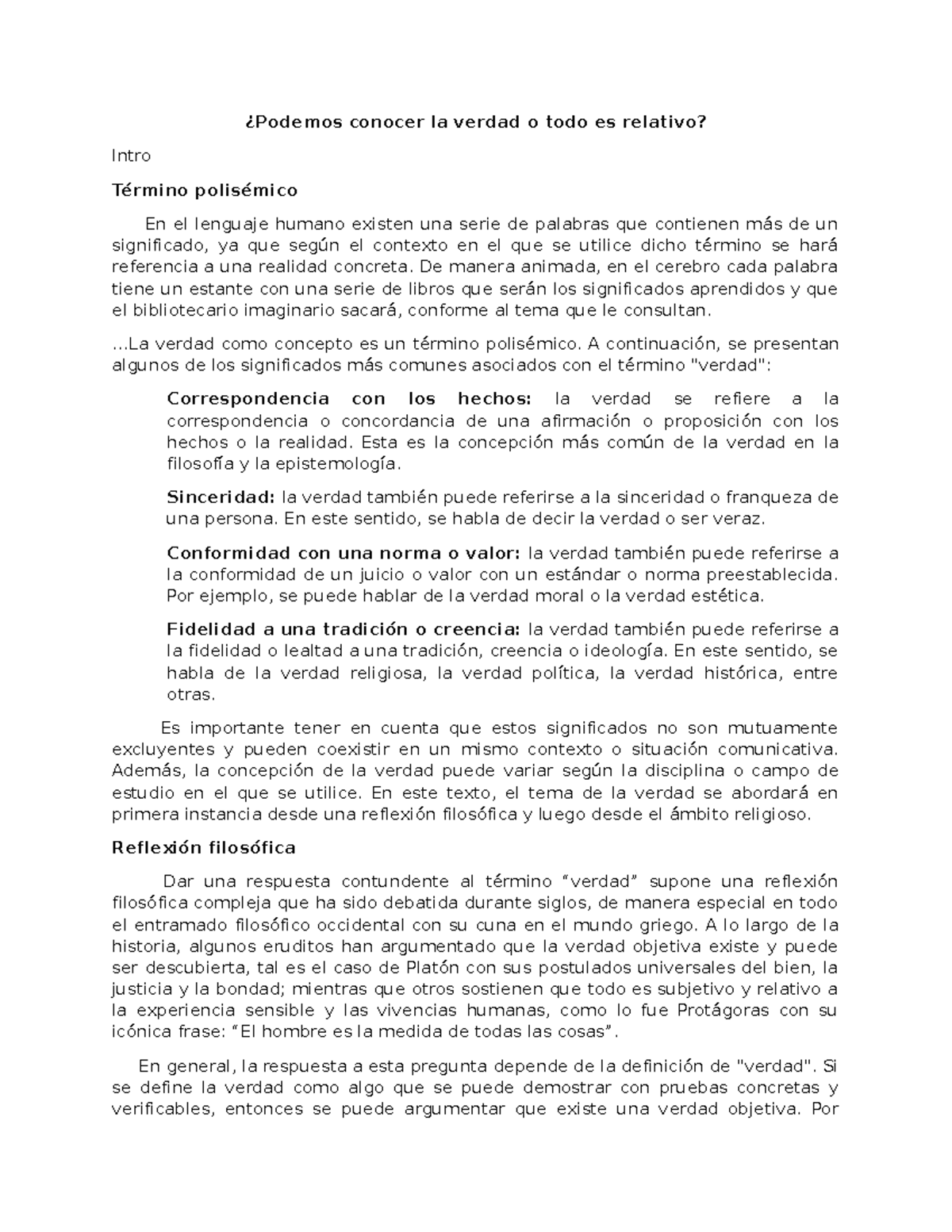 El relativismo - ¿Podemos conocer la verdad o todo es relativo? Intro ...