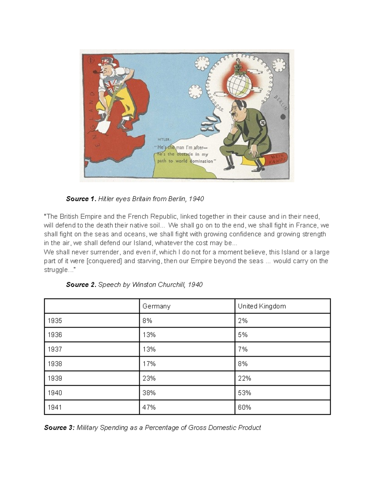 Practice Source Analysis - Source 1. Hitler eyes Britain from Berlin ...