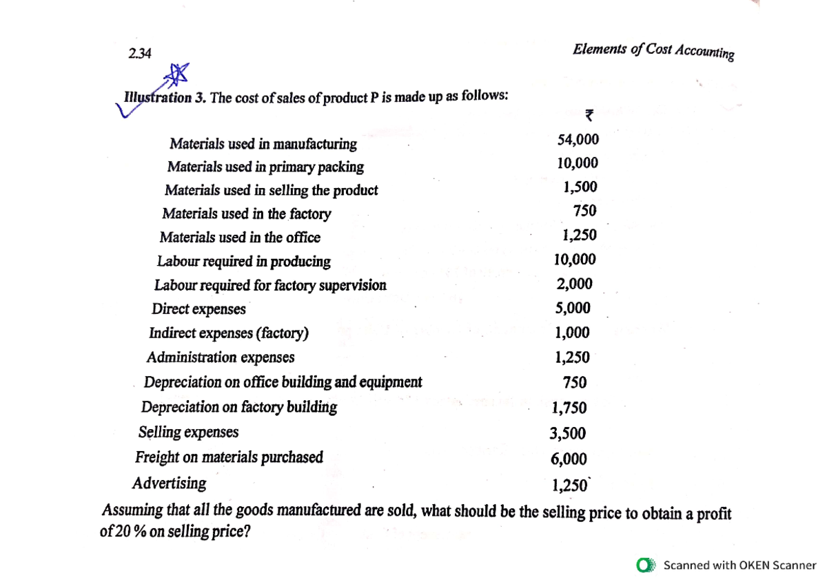 Cost sheet practical questions - b.com programe - Studocu