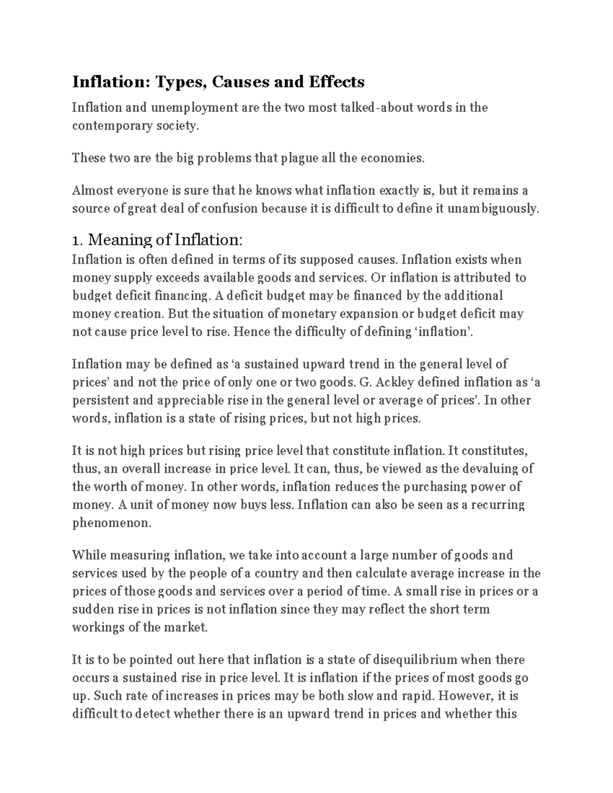 Understanding about Inflation - Inflation: Types, Causes and Effects ...