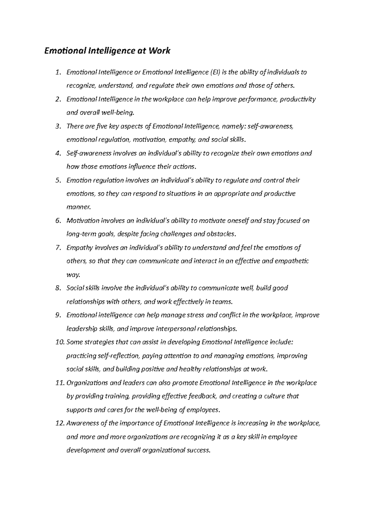Emotional Intelligence at Work, notes - Emotional Intelligence at Work ...