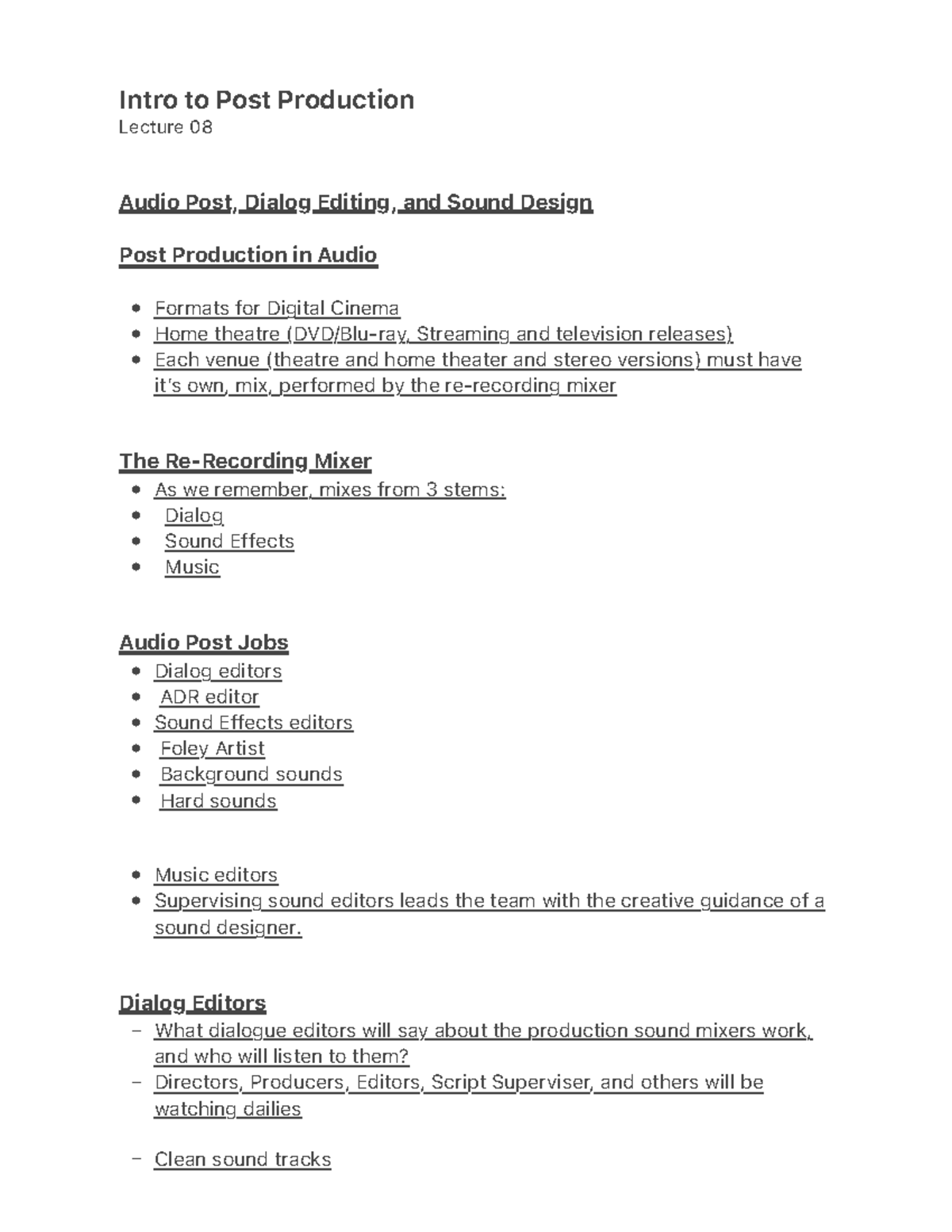 Intro to Post Production 10 - ï ï ï ï ï ï ï ï ï ï ï ï ï ï ï – – – Intro to Post Production ...