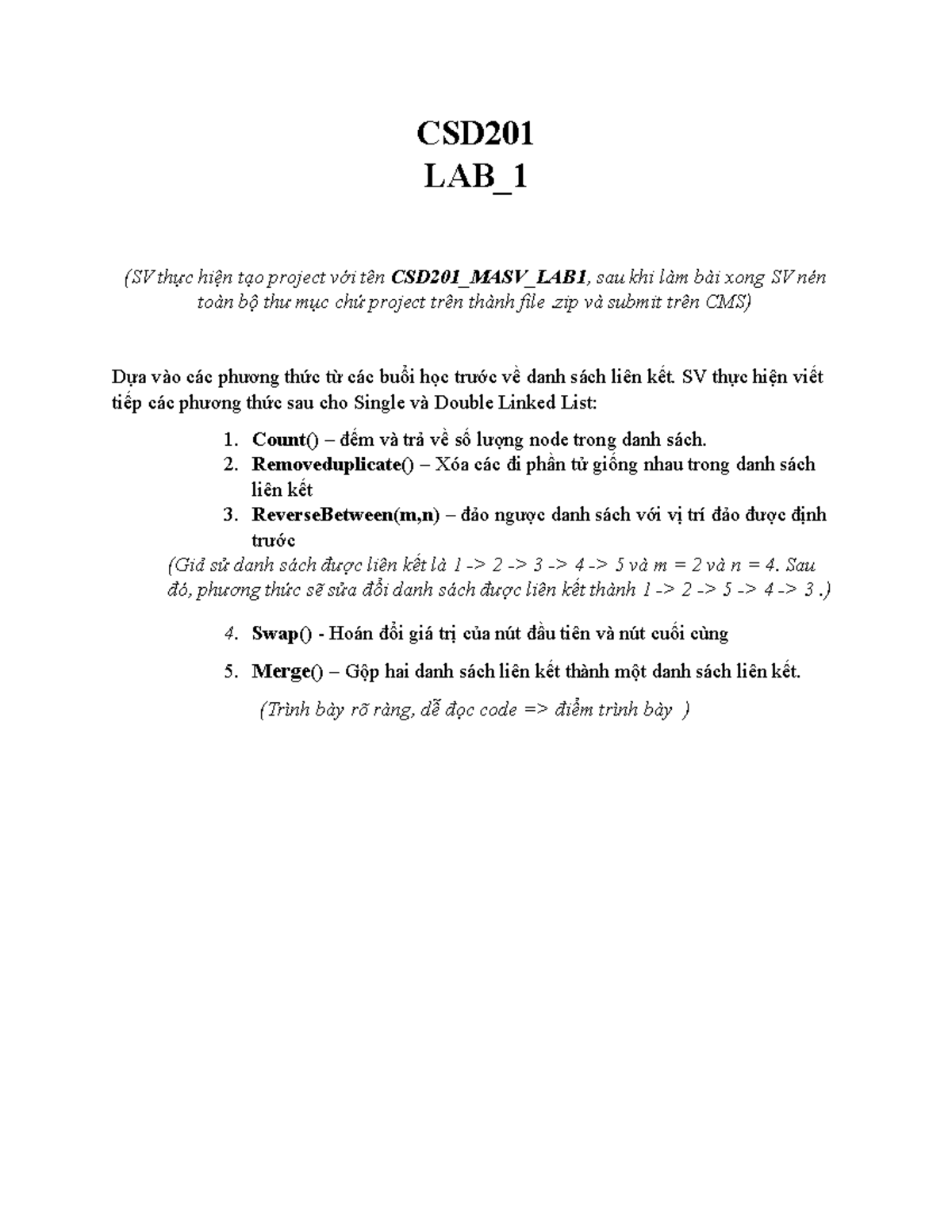 CSD201 LAB1 - LAP1 THAY NHATNA - CSD LAB_ (SV thực hiện tạo project với tên CSD201_MASV_LAB1 ...