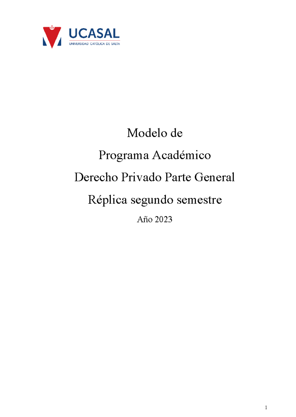 Programa - Modelo de Programa Académico Derecho Privado Parte General ...