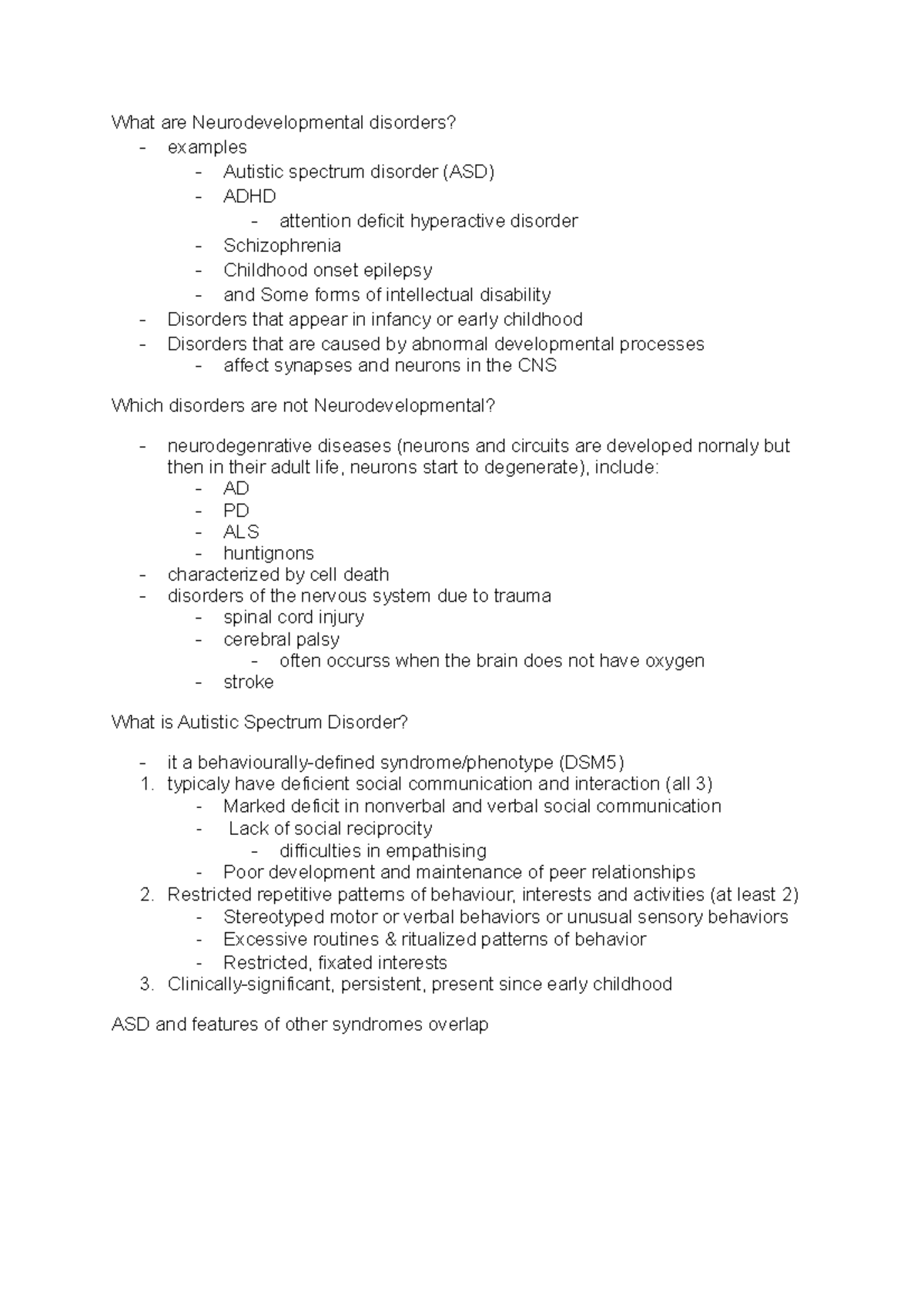 Lecture 11- neurodevelopmental disorders - What are Neurodevelopmental ...