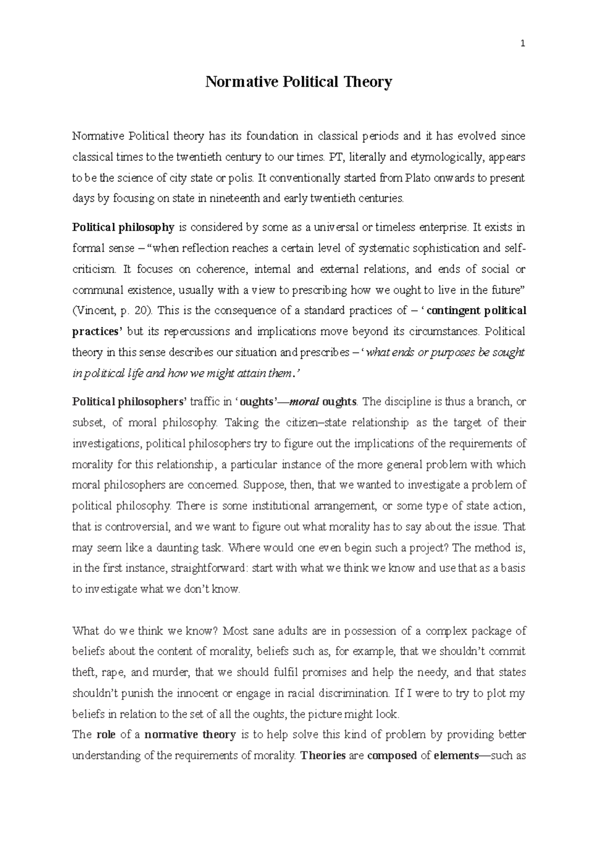 Normative-2 - Grade: 8 - Normative Political Theory Normative Political ...