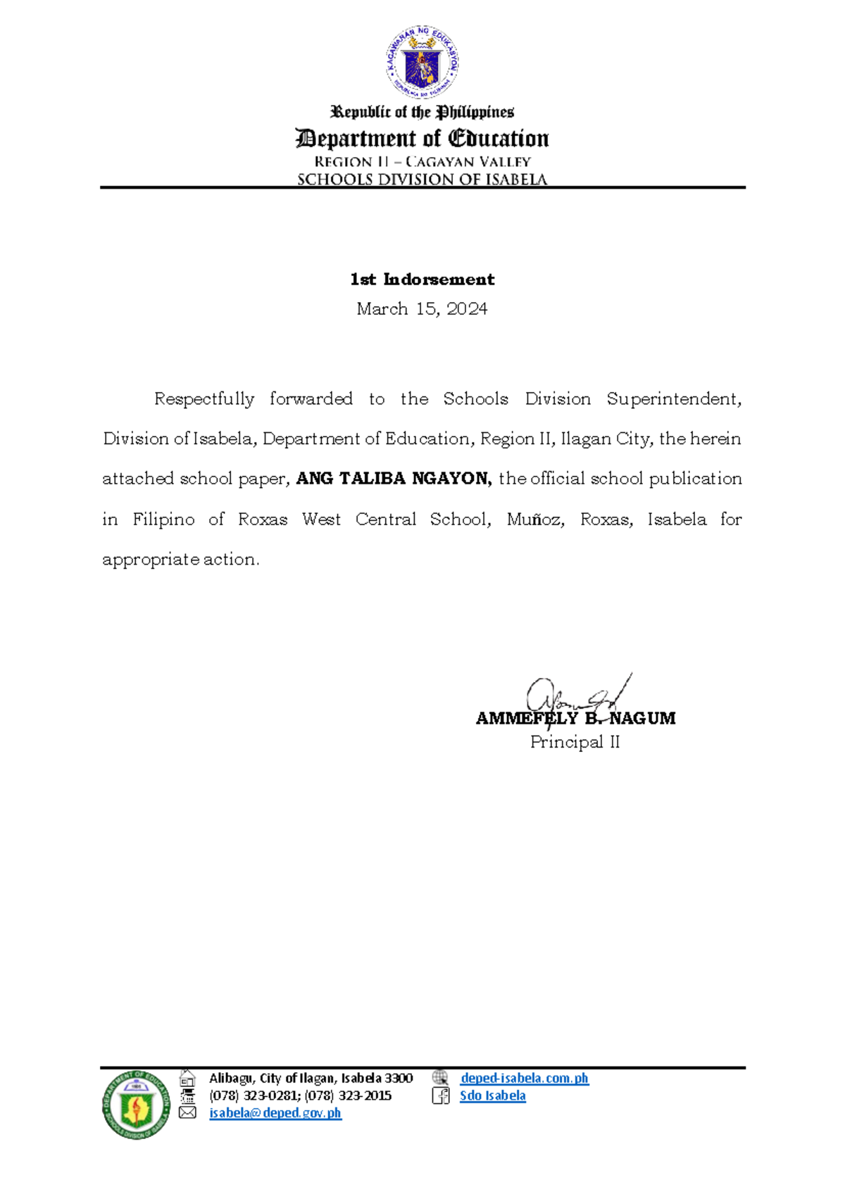 endorsement-school-paper.pdfx - Alibagu, City of Ilagan, Isabela 3300 ...