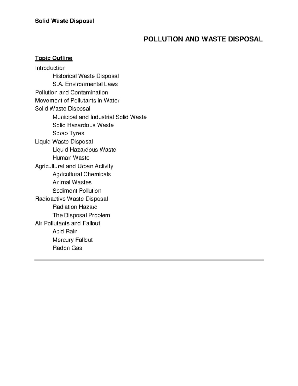 2021 EVG 360S Waste Disposal Outline - Solid Waste Disposal POLLUTION ...