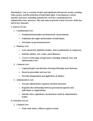 Introduction to Law 2 - learning - Introduction to Law: Law is a system ...