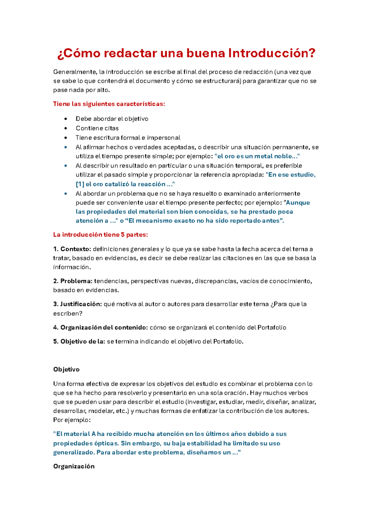 Introducción - Ejemplo intro matematica 2 - ¿Cómo redactar una buena Introducción? Generalmente ...