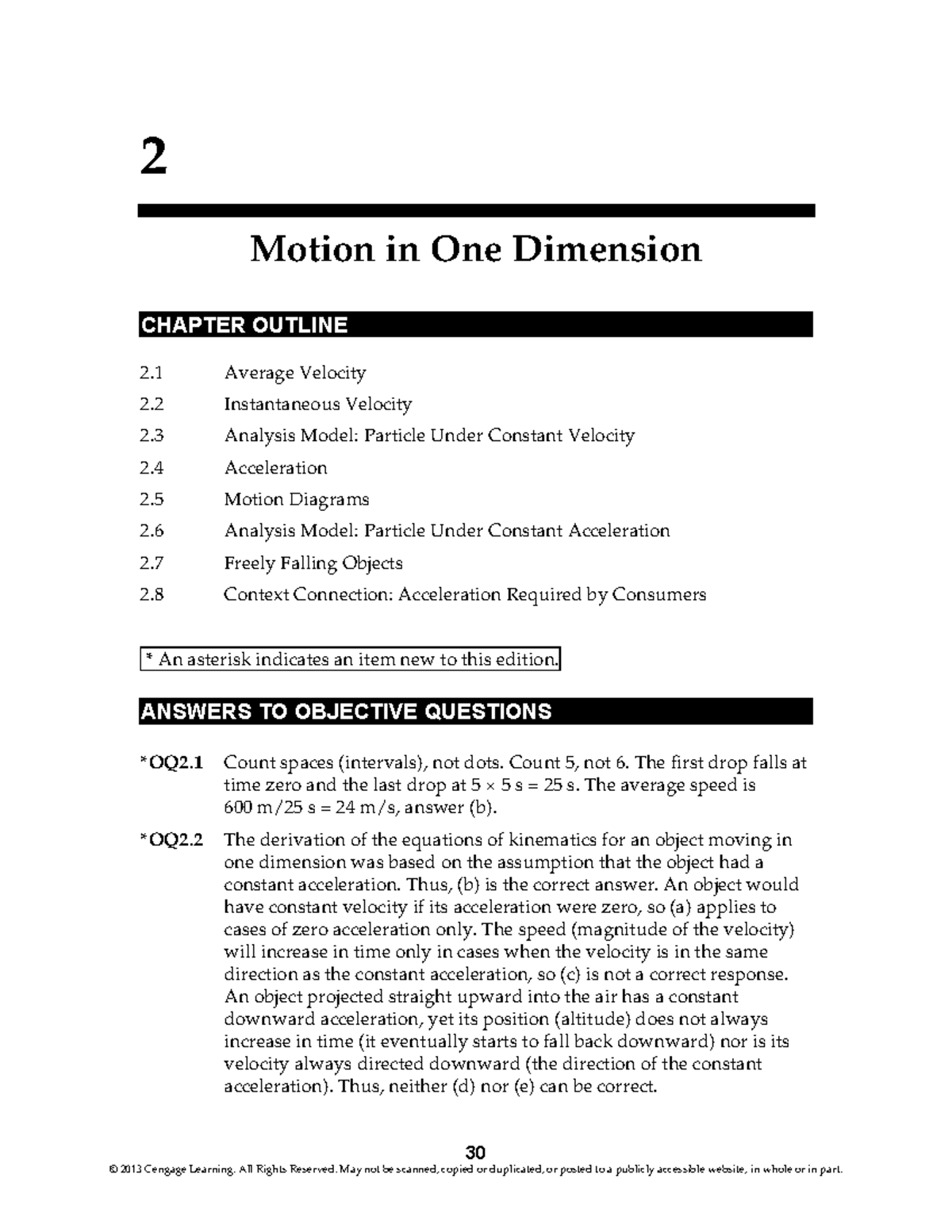 Motion in one dimension - 30 2 Motion in One Dimension ####### CHAPTER ...