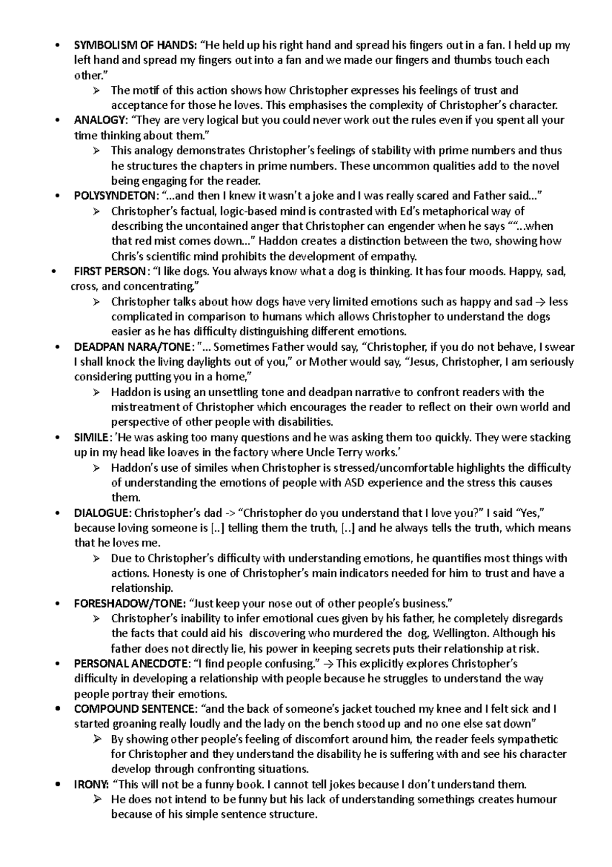 English module B - The curious incident of the dog in the night time ...