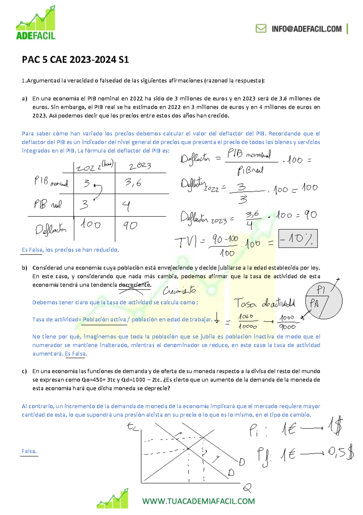 Solución PEC 5 CAE 2023-2024 S1 - PAC 5 CAE 2023-2024 S 1 la veracidad o falsedad de las ...