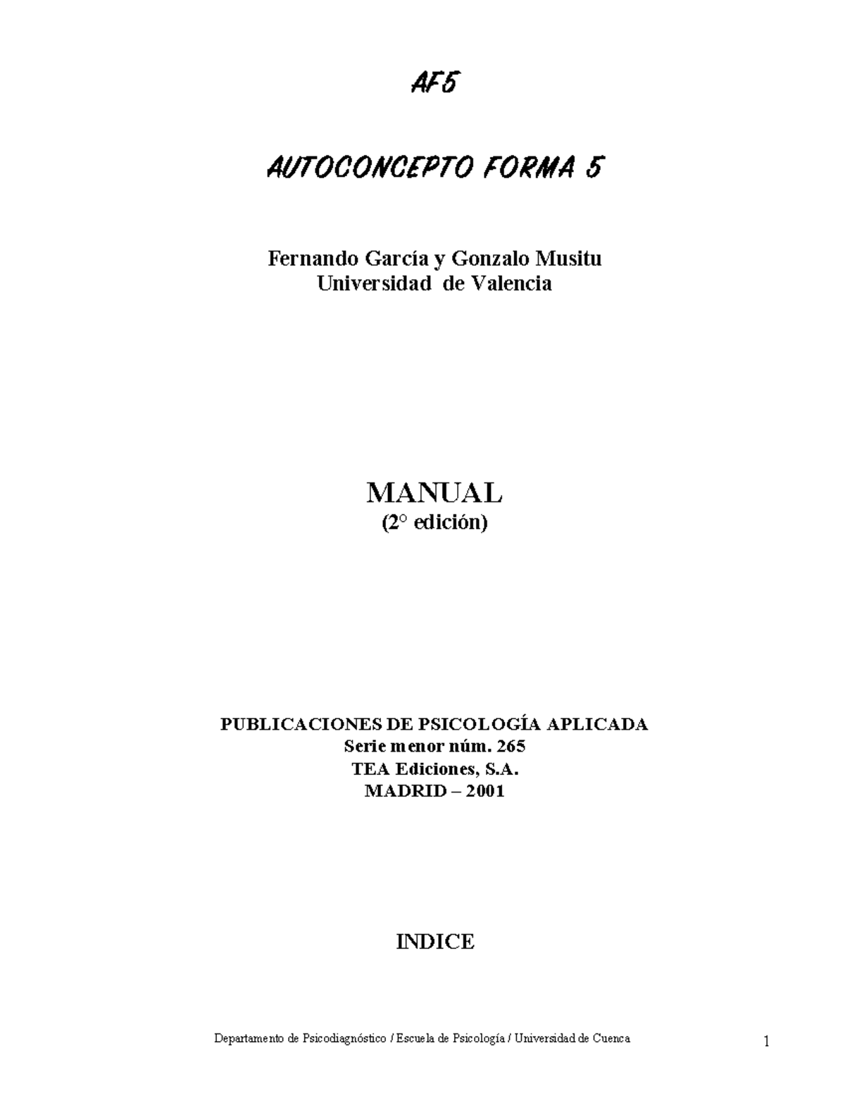 Af5-material-completo - AF AUTOCONCEPTO FORMA 5 Fernando García y Gonzalo Musitu Universidad de ...