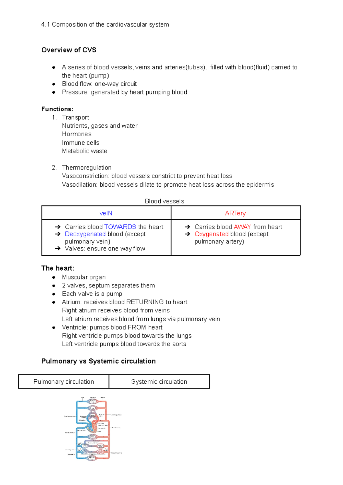 FLG 212-Cardiaovascular System - 4 Composition of the cardiovascular ...