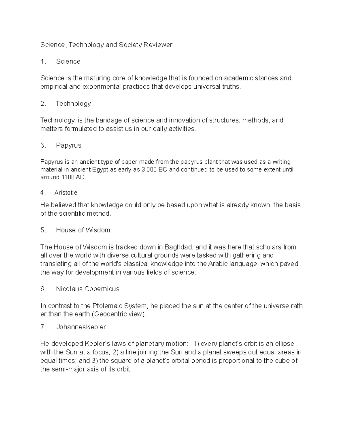 Science, Technology and Society Reviewer - Science, Technology and ...