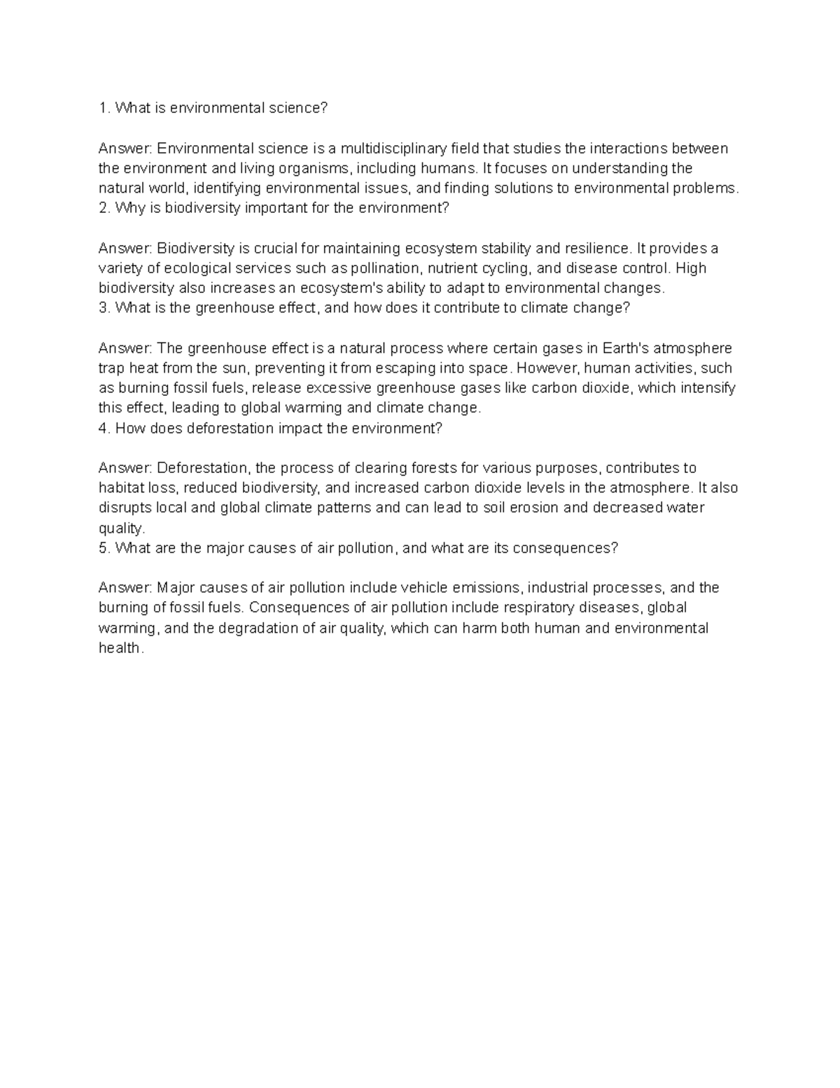 Enviromental Science - It focuses on understanding the natural world ...