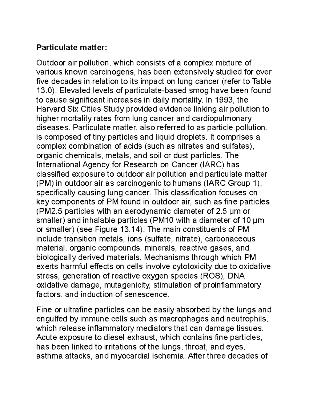 Particulate matter - Notes - Particulate matter: Outdoor air pollution ...